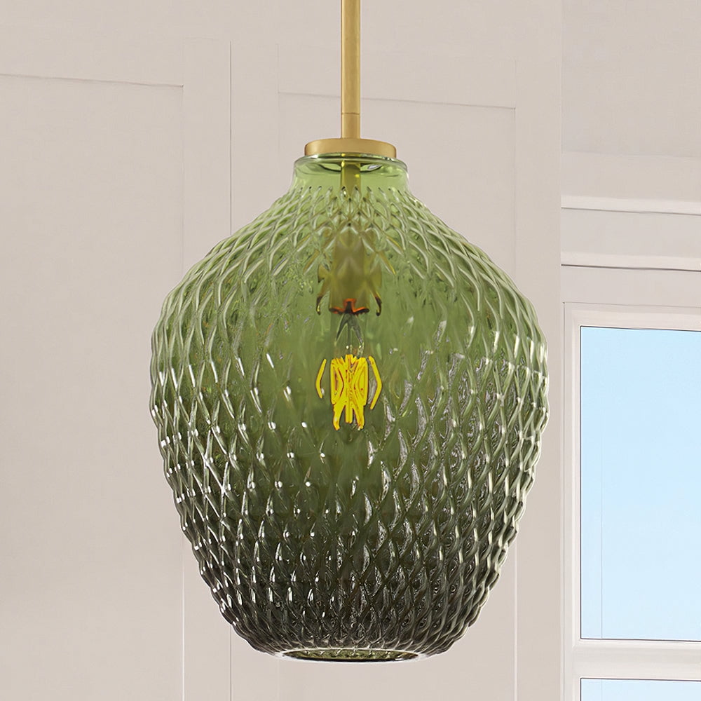 Luxury Mid-Century Modern Pendant , 13''H x 11''W, Brushed Brass and ...