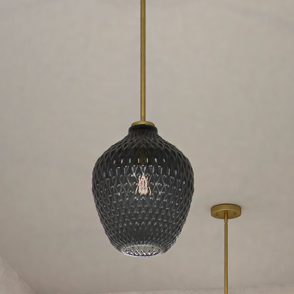 Luxury Mid-Century Modern Pendant , 13''H x 11''W, Brushed Brass and ...