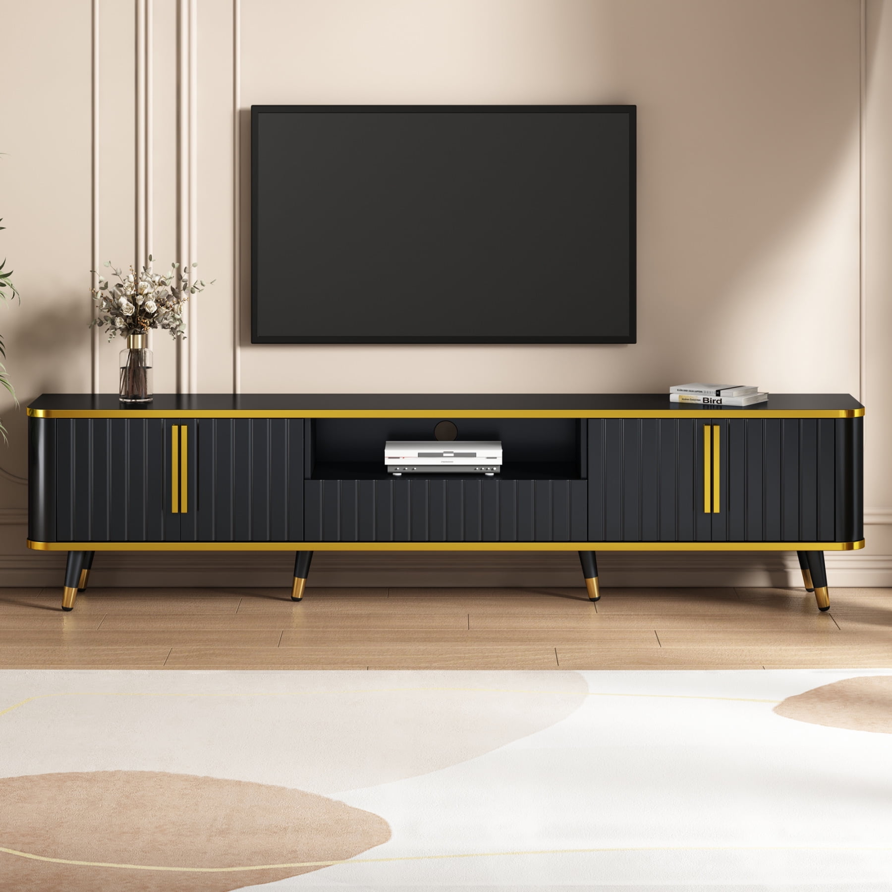 Luxury Minimalist TV Stand for 85-Inch TVs, Entertainment Center with ...