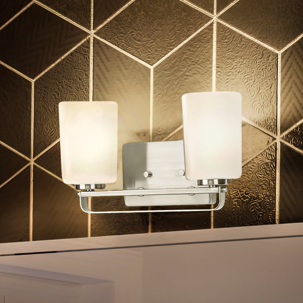 Luxury Modern Bath Light, 7.625H x 13.625W, with Modern Farmhouse Style ...