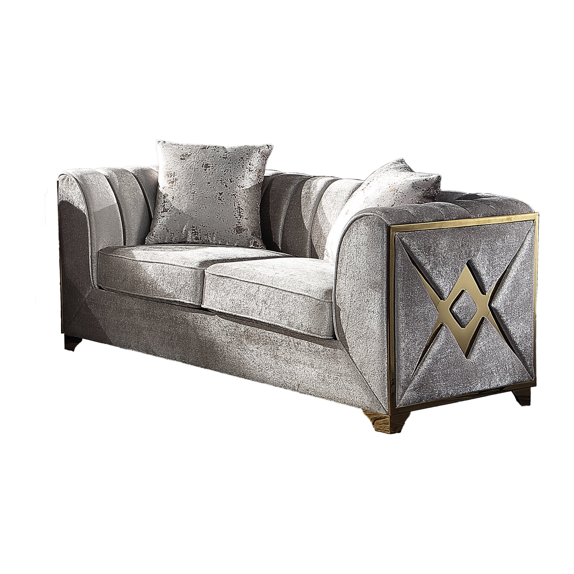 Luxury Modern Cream , Solid Wood Frame And Velvet Interior With Gold ...