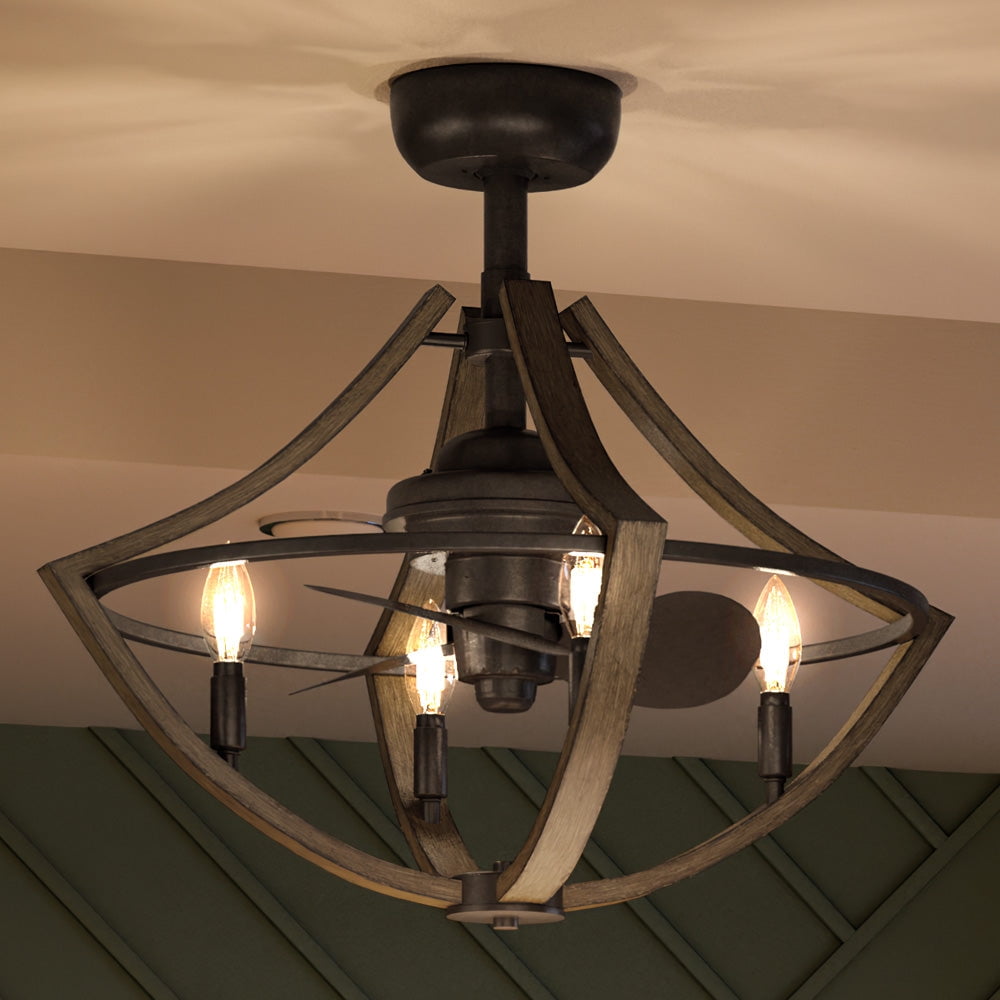 Luxury Modern Farmhouse Indoor Ceiling Fan, 16.25''H x 23.25''W, with ...