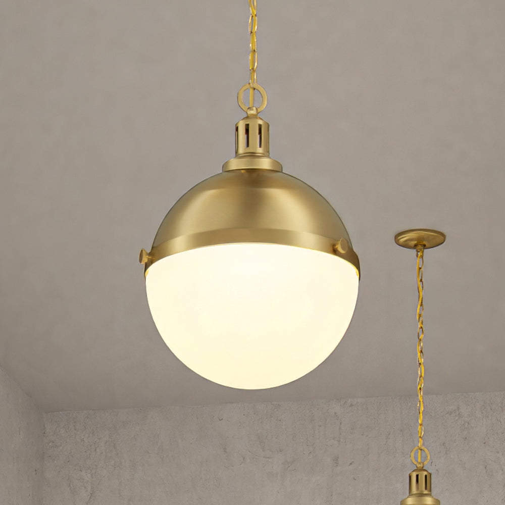 Luxury Modern Farmhouse Pendant, 17''H x 12''W, Brushed Gold Finish ...