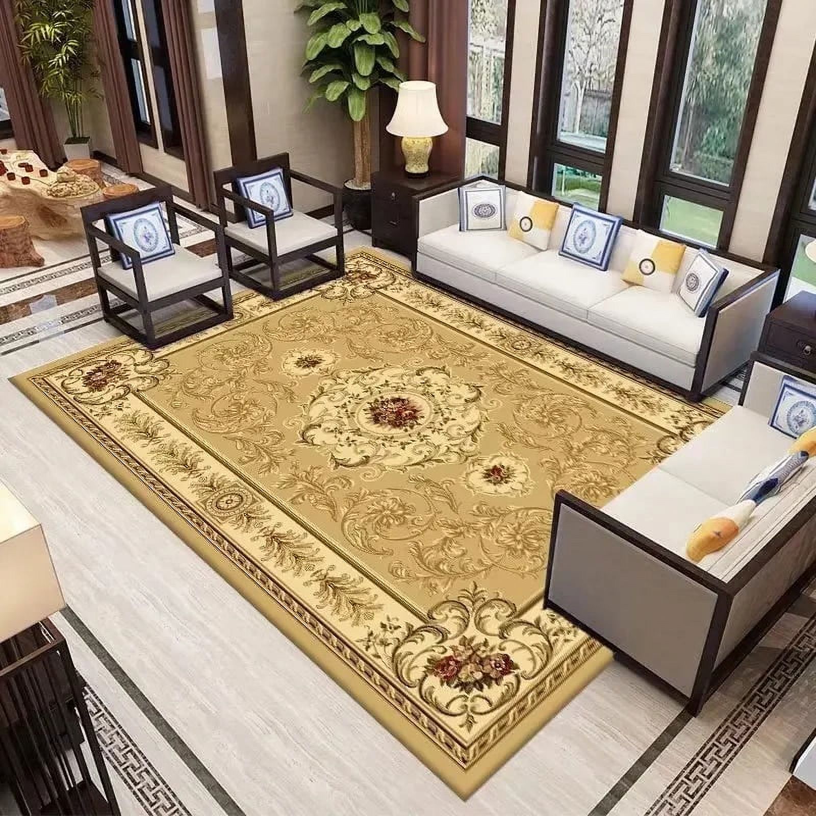 Luxury Modern Gold Living Room Carpets Decor Home Bedroom Big Size 200× ...