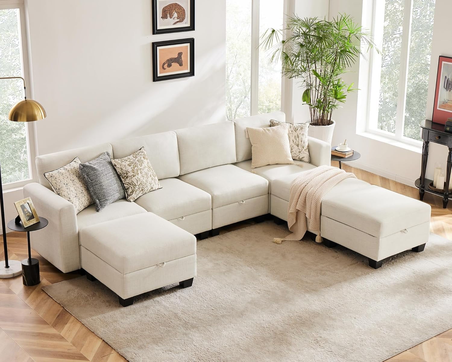 Luxury Modular Convertible Sectional Couch with Reversible Chaise ...