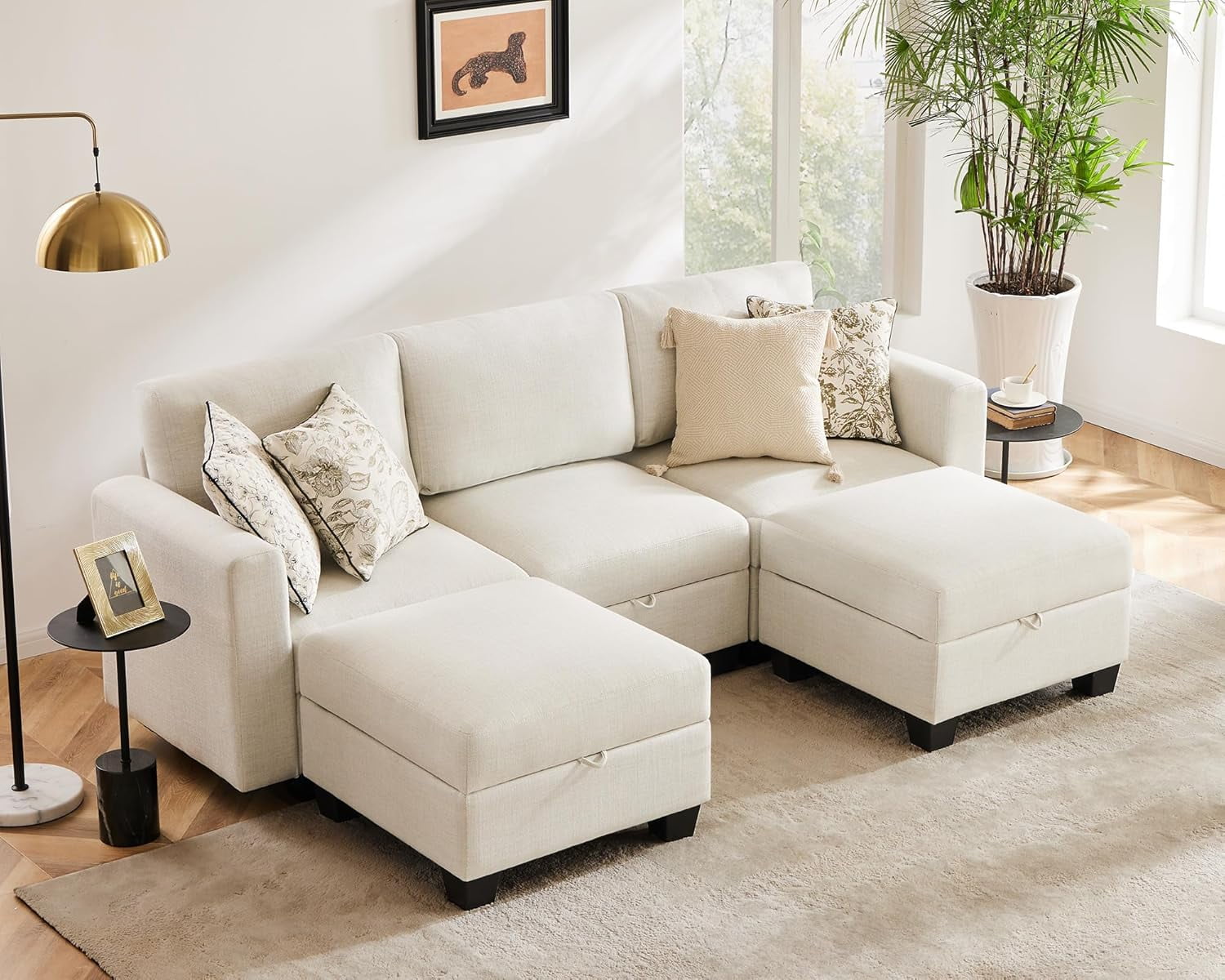 Luxury Modular Convertible Sectional Couch with Reversible Chaise ...