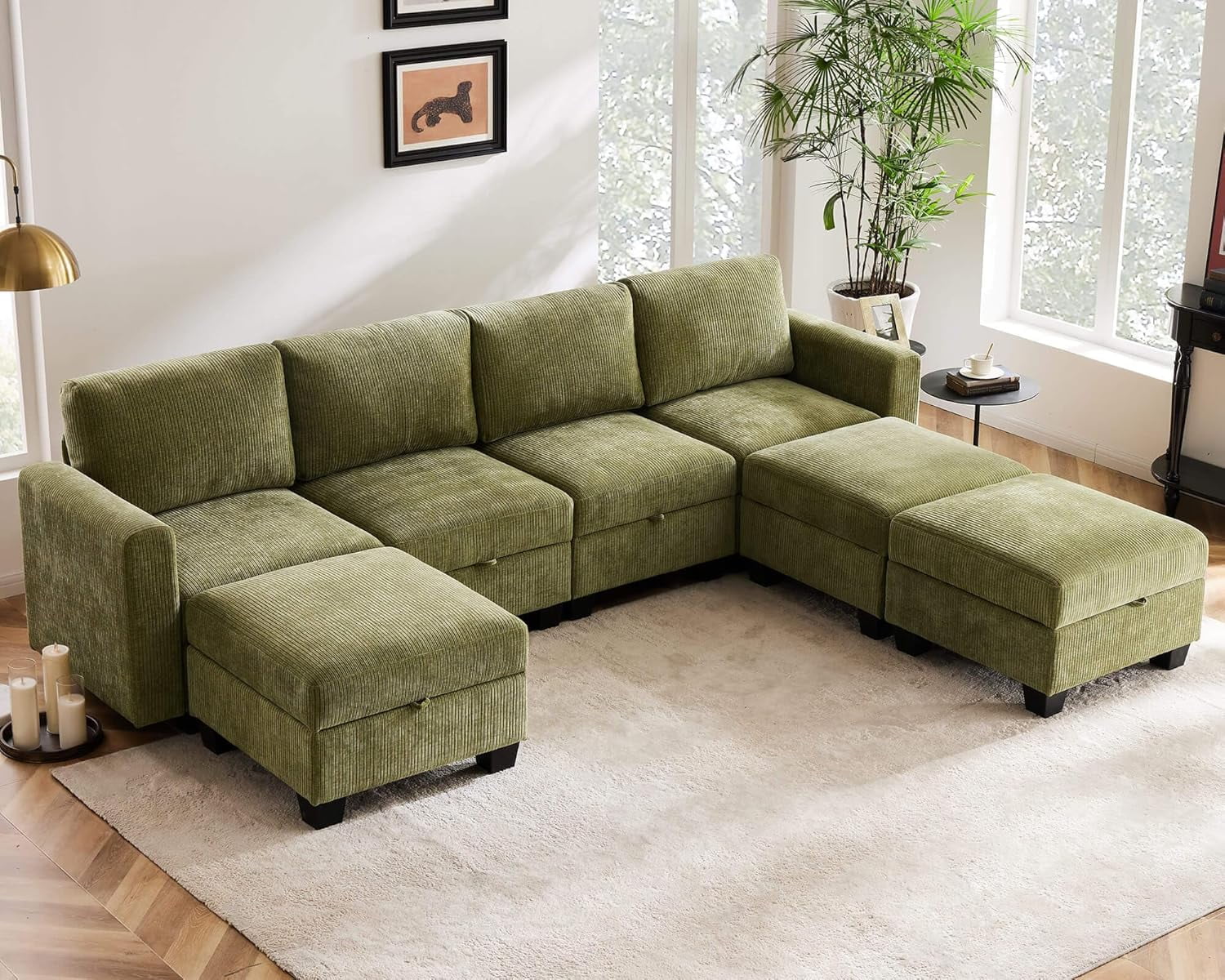 Luxury Modular Convertible Sectional Couch with Reversible Chaise ...