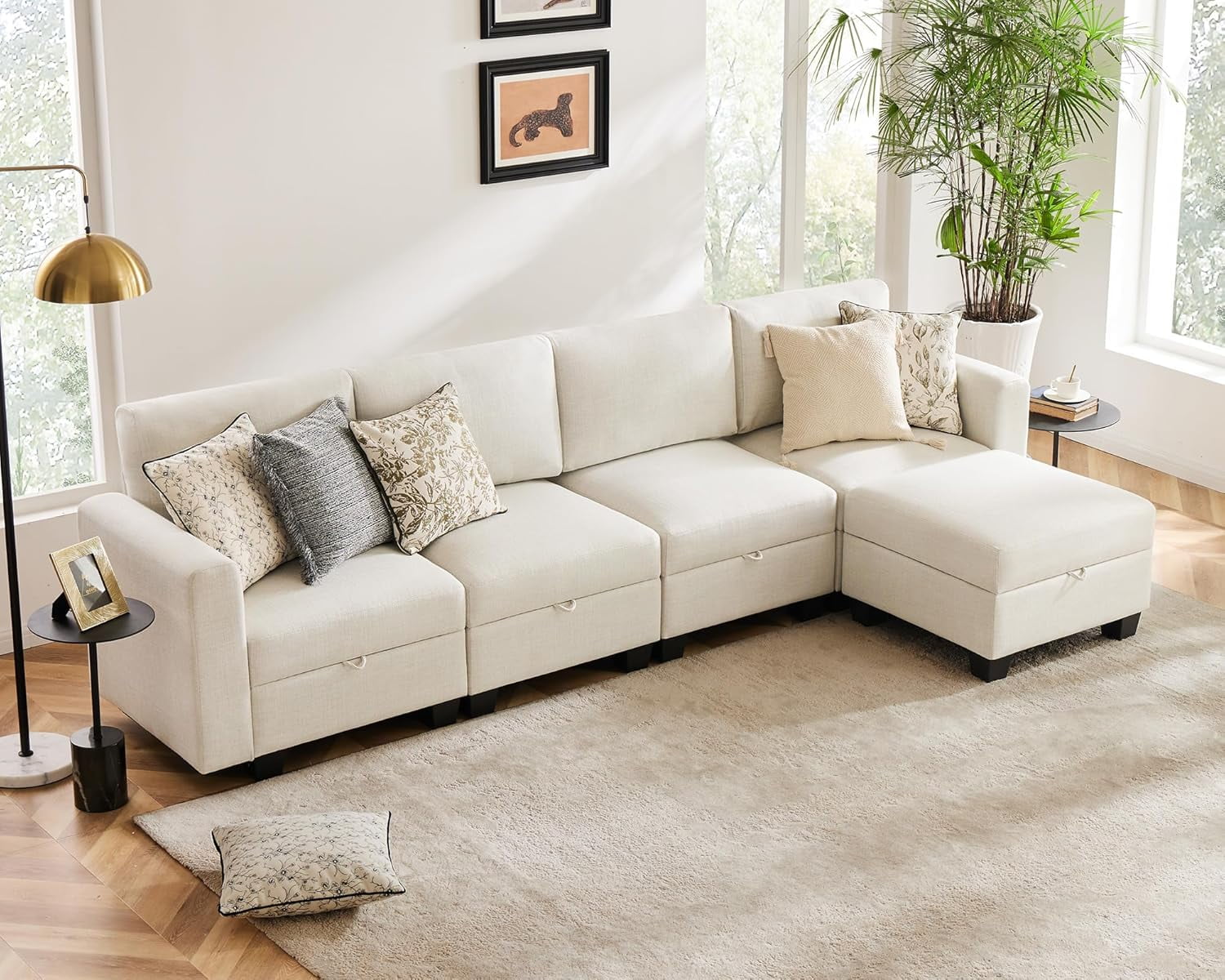 Luxury Modular Convertible Sectional Couch with Reversible Chaise ...