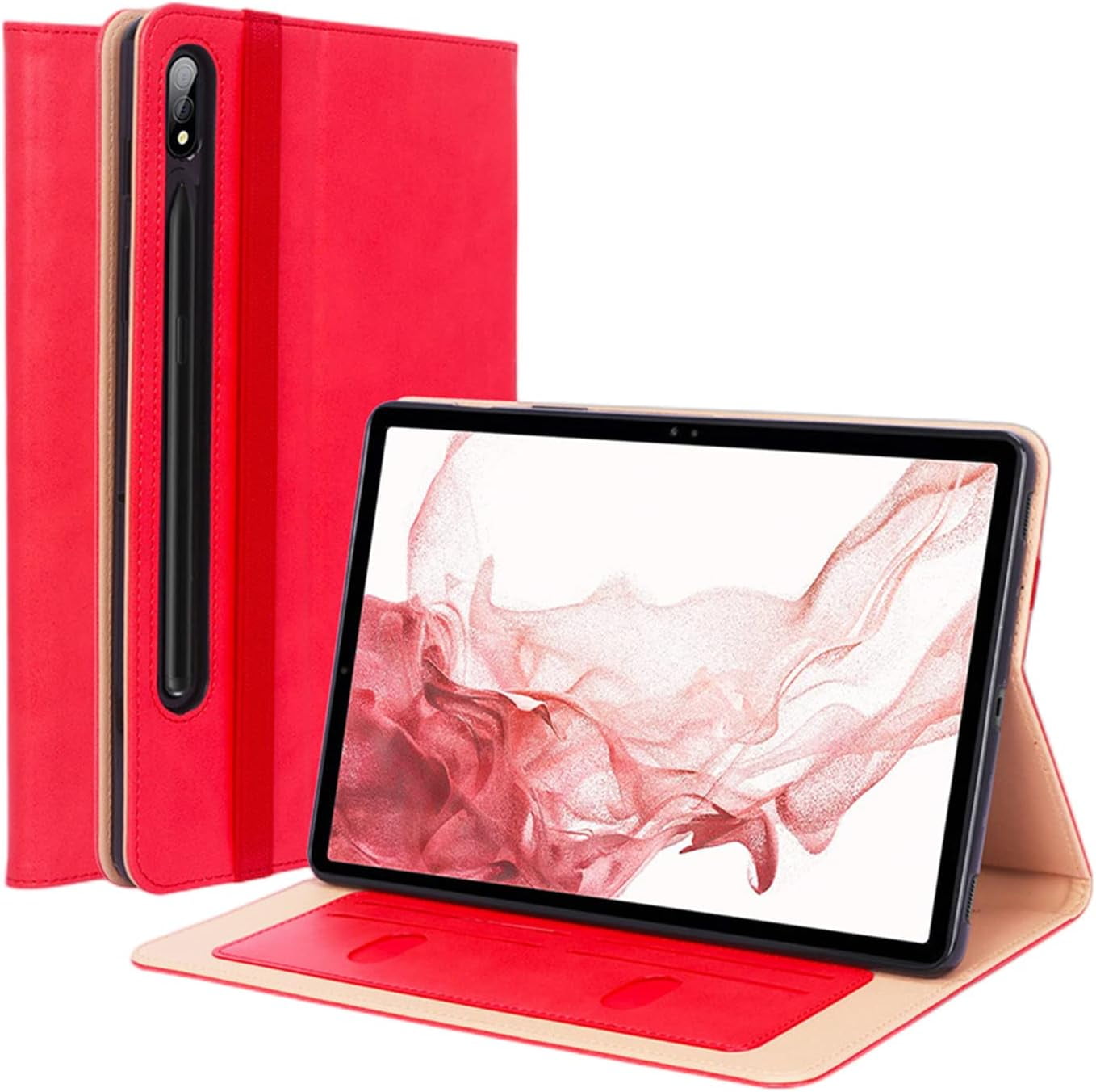 Luxury Multi-Functional Leather Tablet Case with Foldable Holder Hand ...