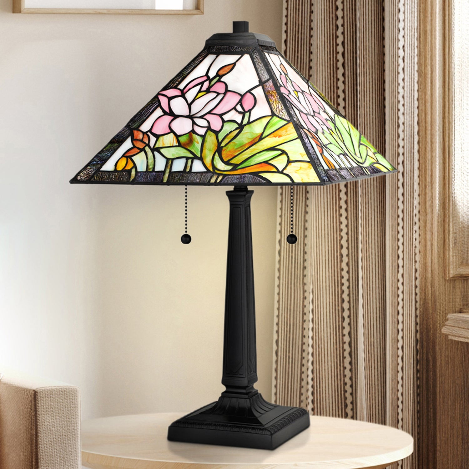 Luxury Natural Tiffany Table Lamp, Large Size: 23''H x 14''W, with Posh ...
