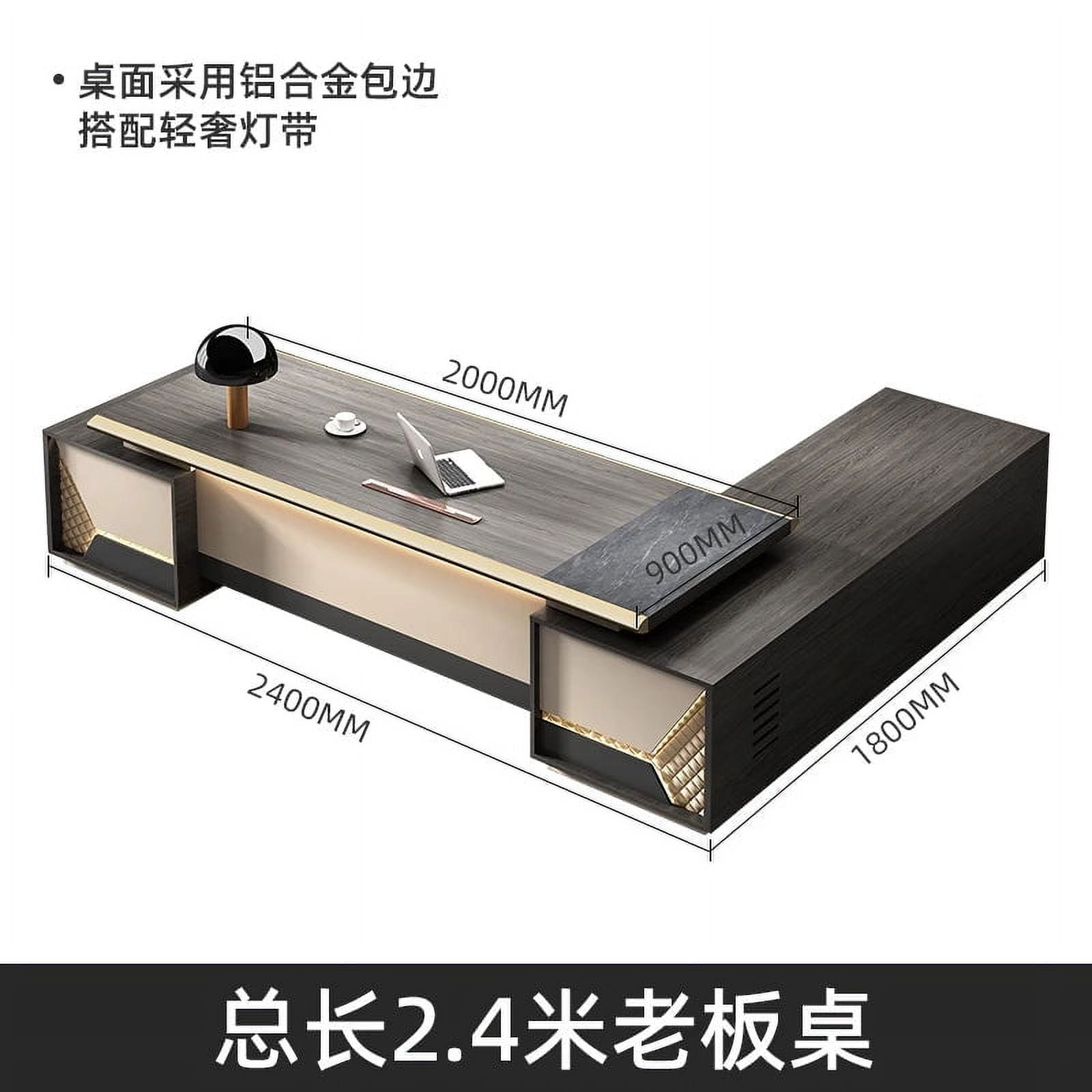 Luxury Office Desk Light Executive Computer L Shaped Console Storage ...