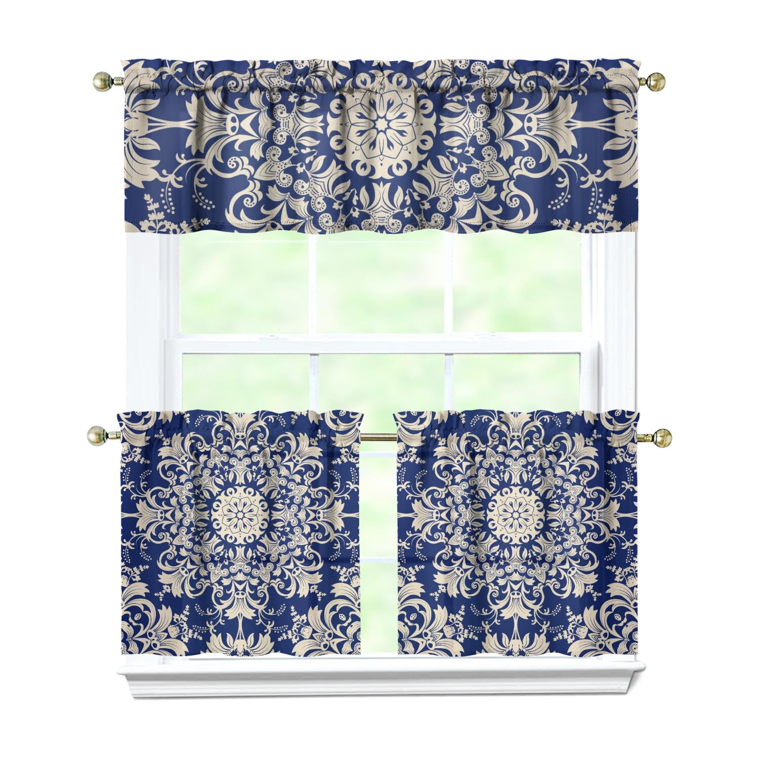 Luxury Paisley Print Curtains - Exotic Inspired 80% Blackout 3-Panel ...