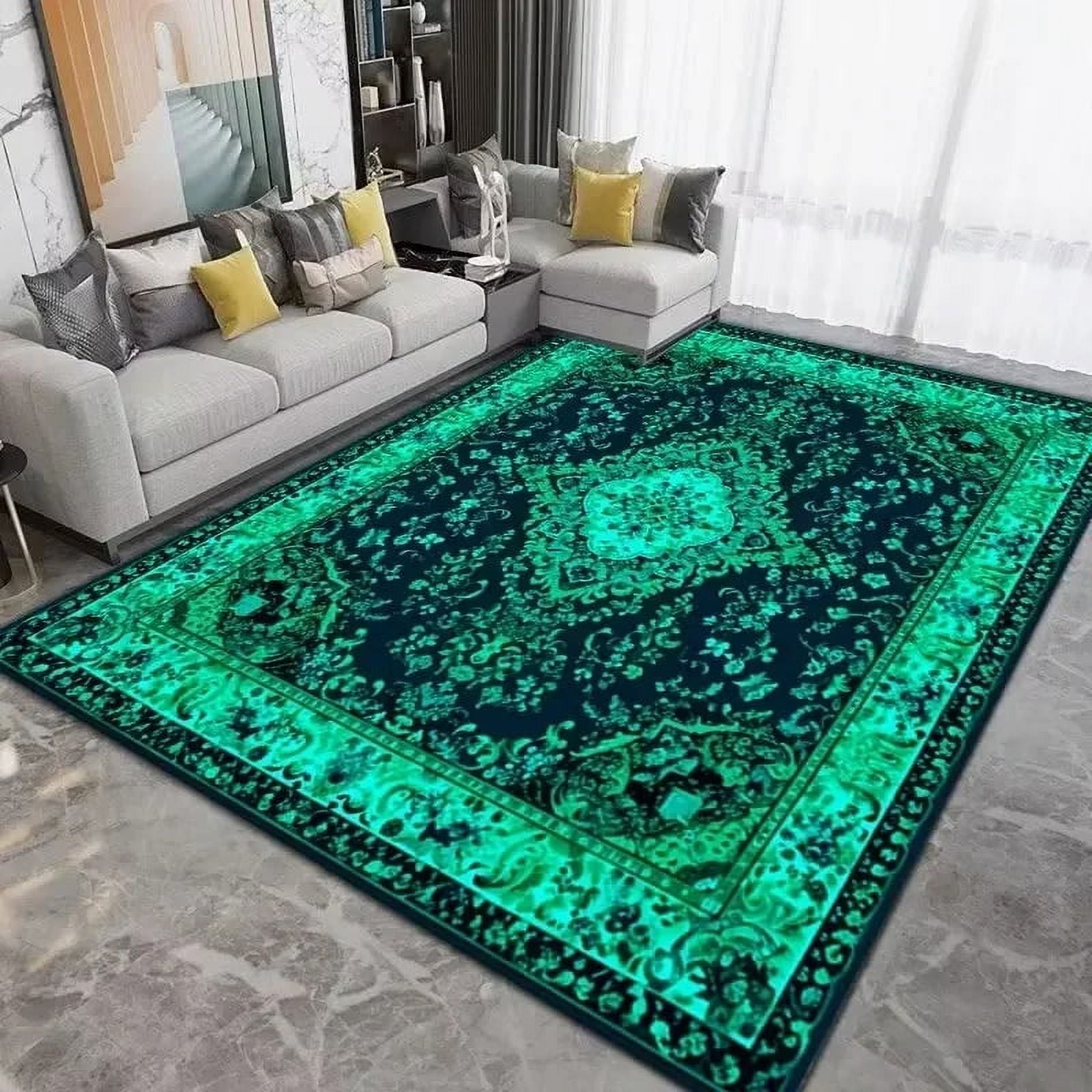 Luxury Persian Retro Carpets for Living Room Green ration Large Area ...