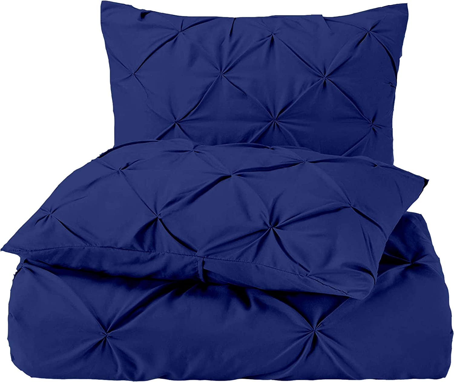 Luxury Pinch Duvet Cover with Zipper Closure 5 Piece Set – Soft Pleated ...