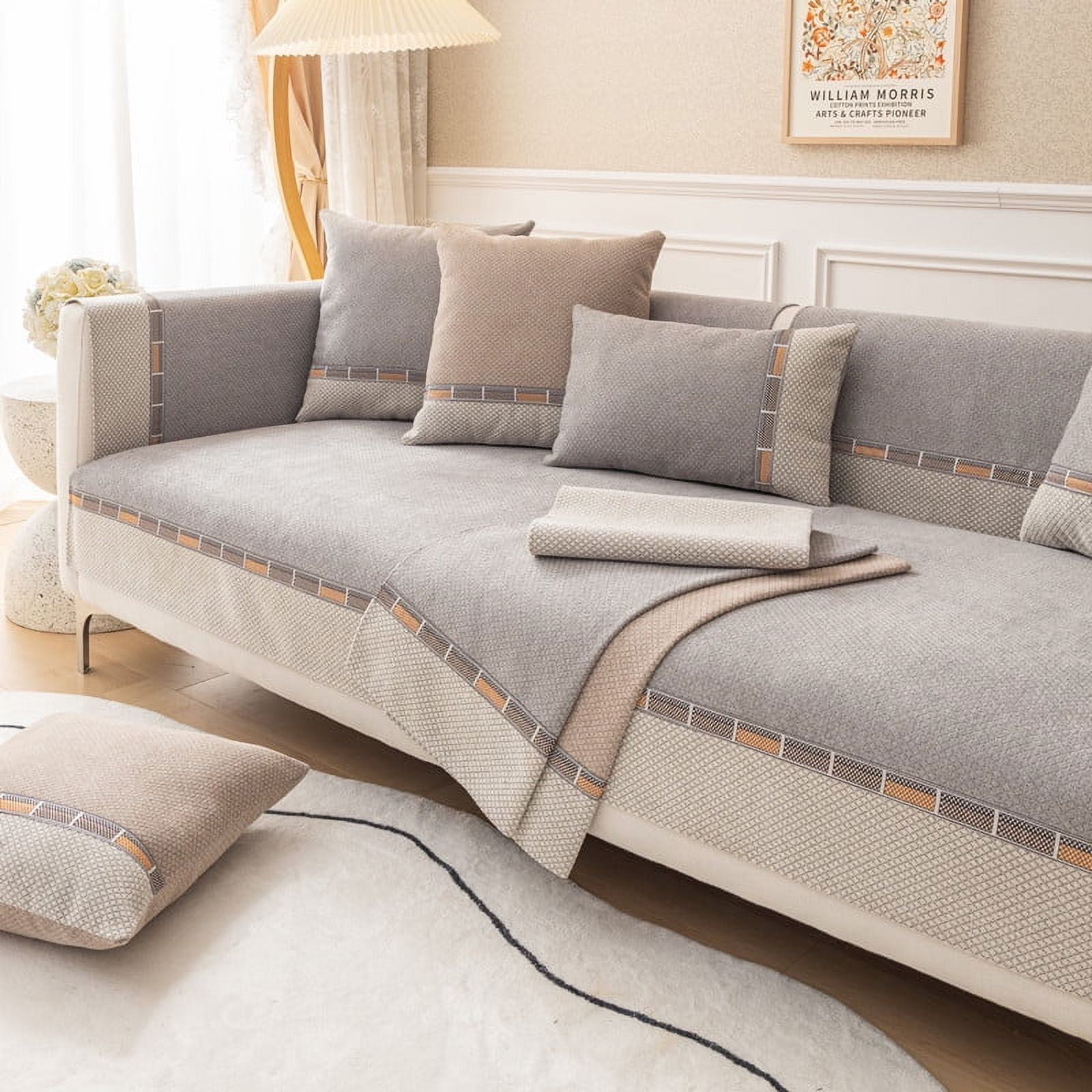 Luxury PineFor Apple Grain Sofa Covers Non Slip L Shape Universal Sofa ...