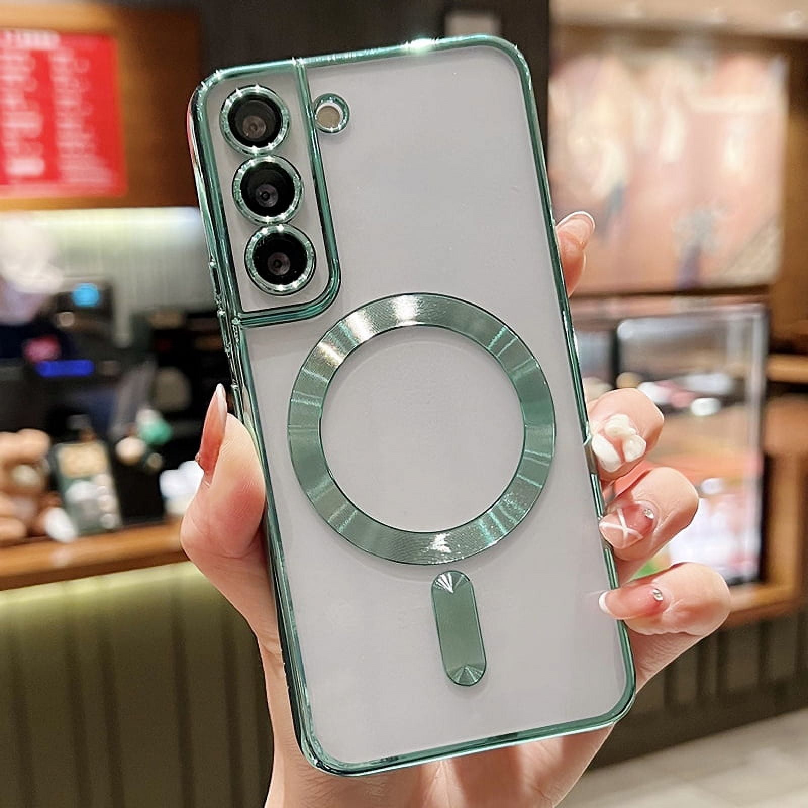 Luxury Plating Clear Magnetic For Magsafe Wireless Charge Case For Samsung Galaxy S20 S21 S22 ...