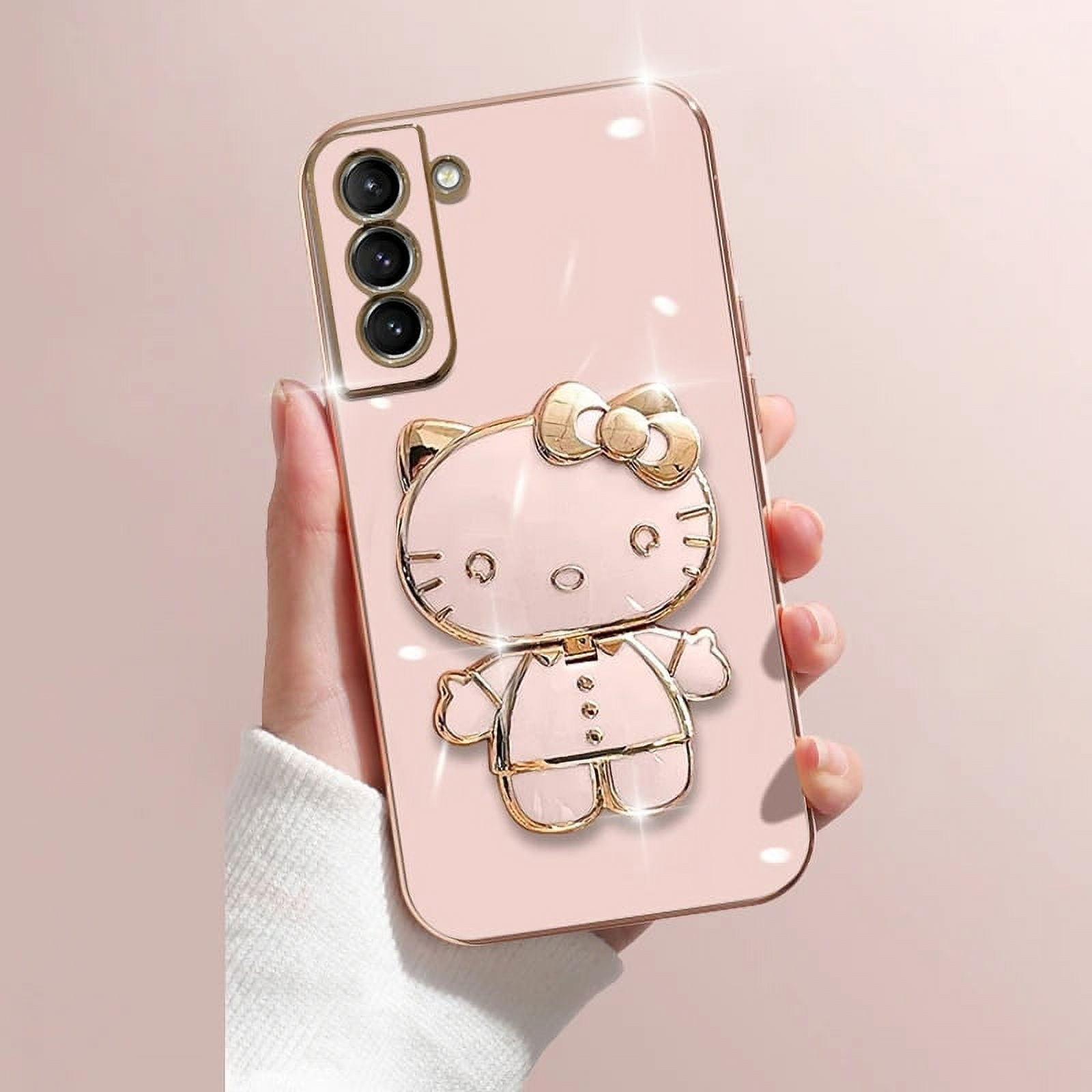 Luxury Plating Hello Kitty Case for Samsung Galaxy S23 S22 Ultra S21 S20 FE S10 S9 S8 Note 20 9 ...