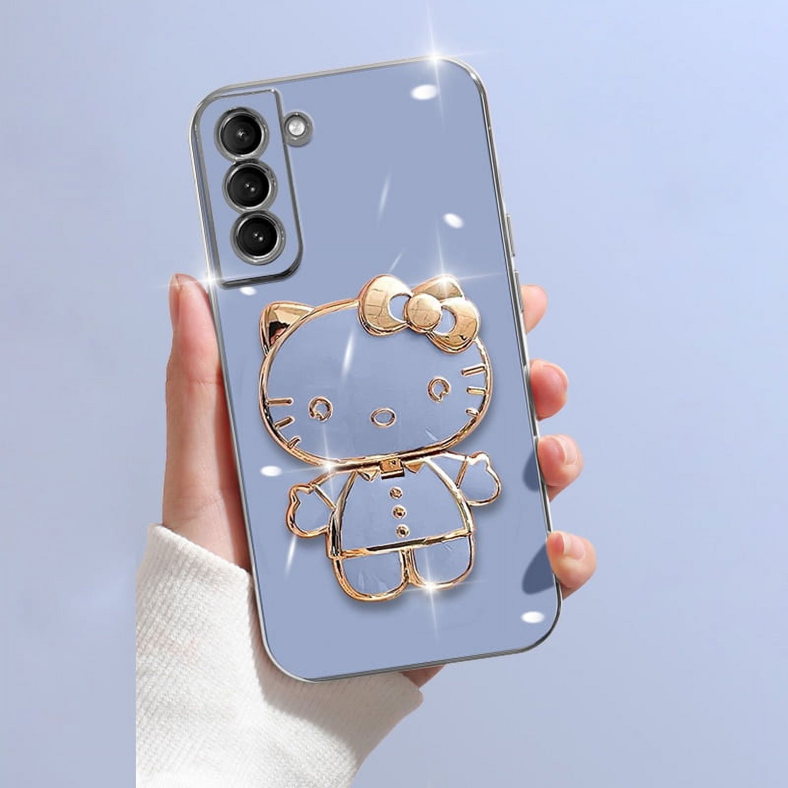 Luxury Plating Hello Kitty Case for Samsung Galaxy S23 S22 Ultra S21 S20 FE S10 S9 S8 Note 20 9 ...