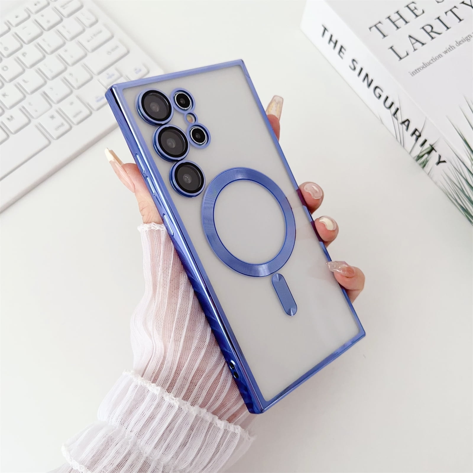 Luxury Plating for Magsafe Magnetic Wireless Charging Case for Samsung Galaxy S24 S23 S22 S21 ...