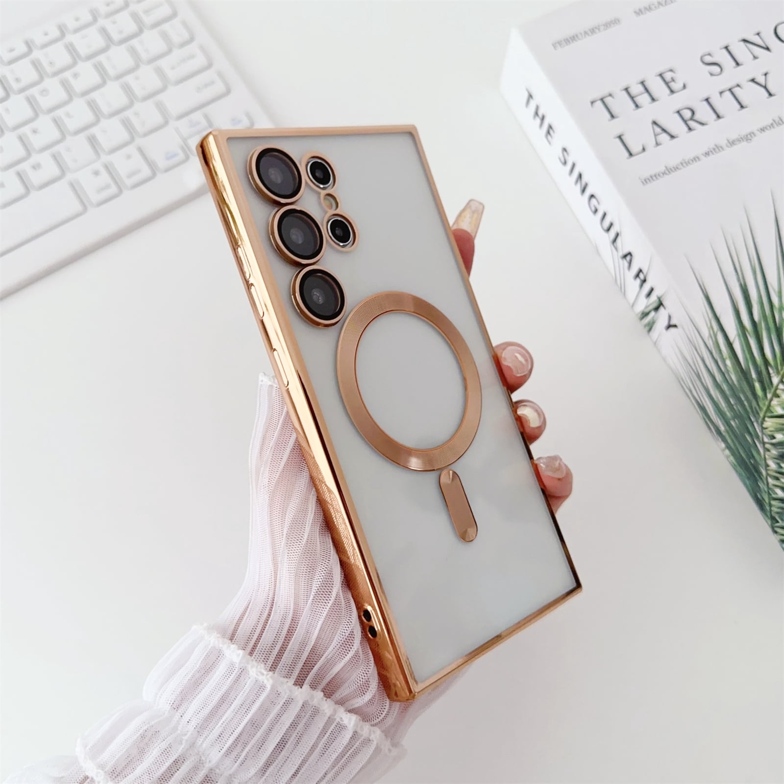 Luxury Plating for Magsafe Magnetic Wireless Charging Case for Samsung ...