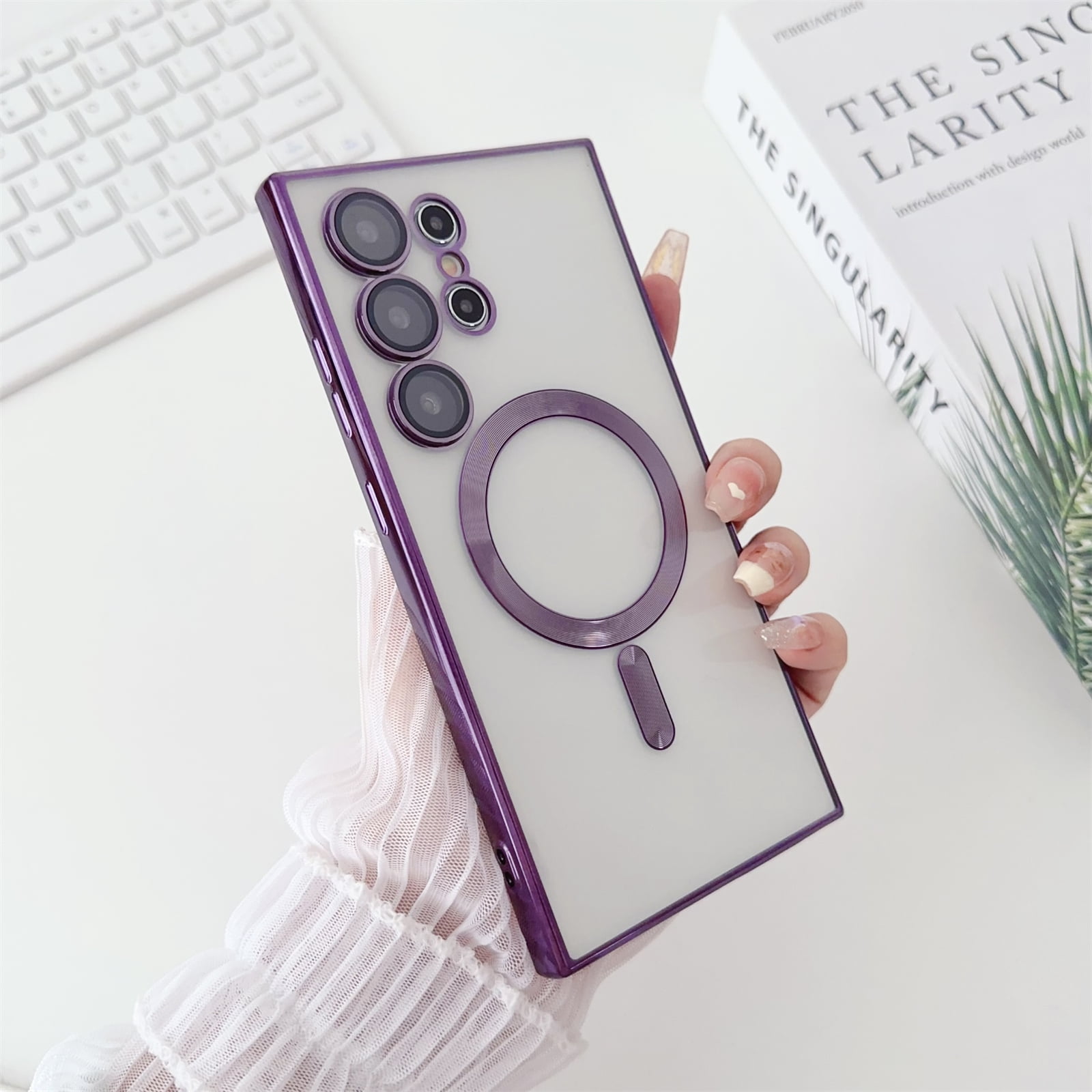 Luxury Plating for Magsafe Magnetic Wireless Charging Case for Samsung Galaxy S24 S23 S22 S21 ...