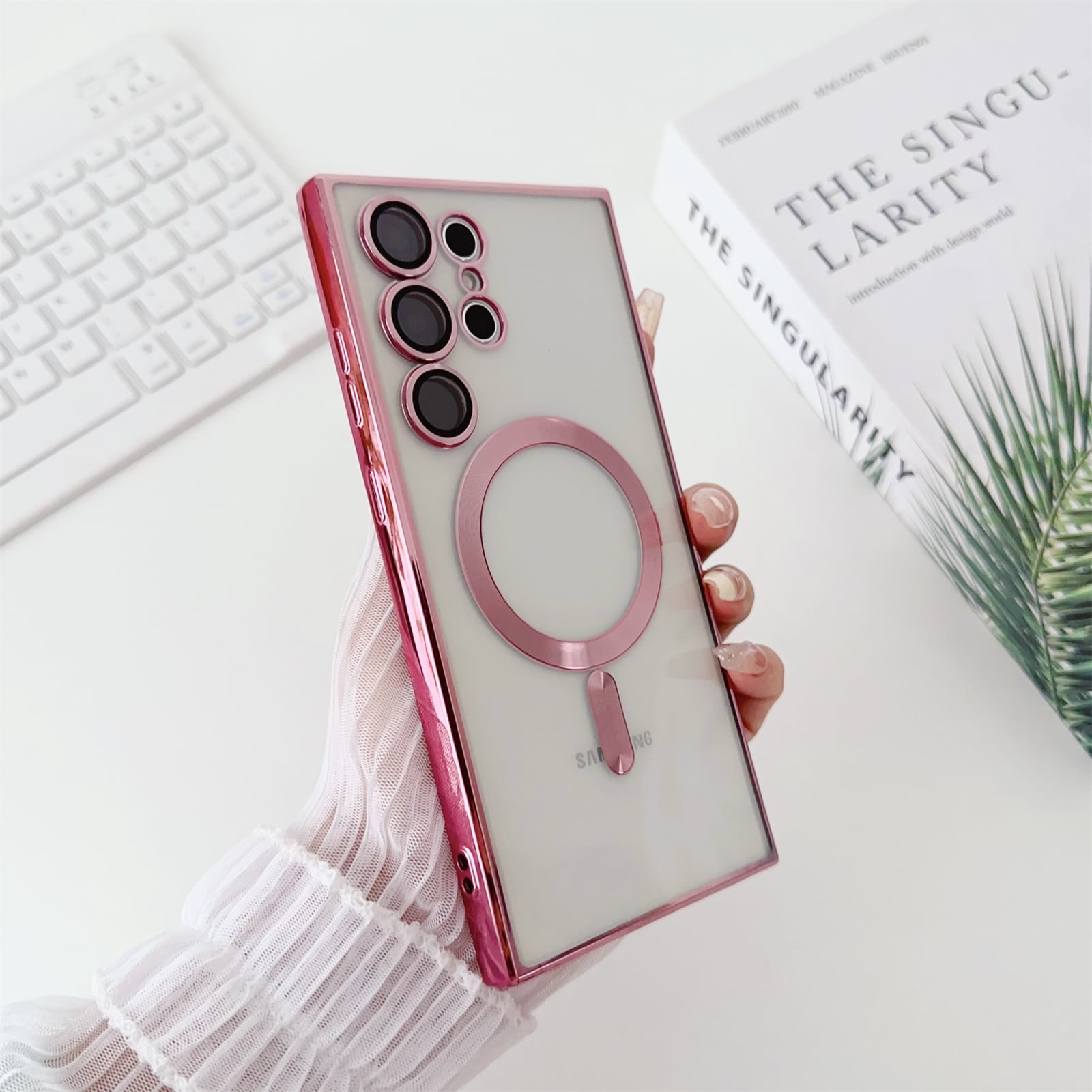 Luxury Plating for Magsafe Magnetic Wireless Charging Case for Samsung Galaxy S24 S23 S22 S21 ...