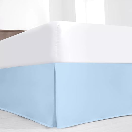 Luxury Pleated Full Bed Skirt with Split Corners – 16 Inch Tailored ...