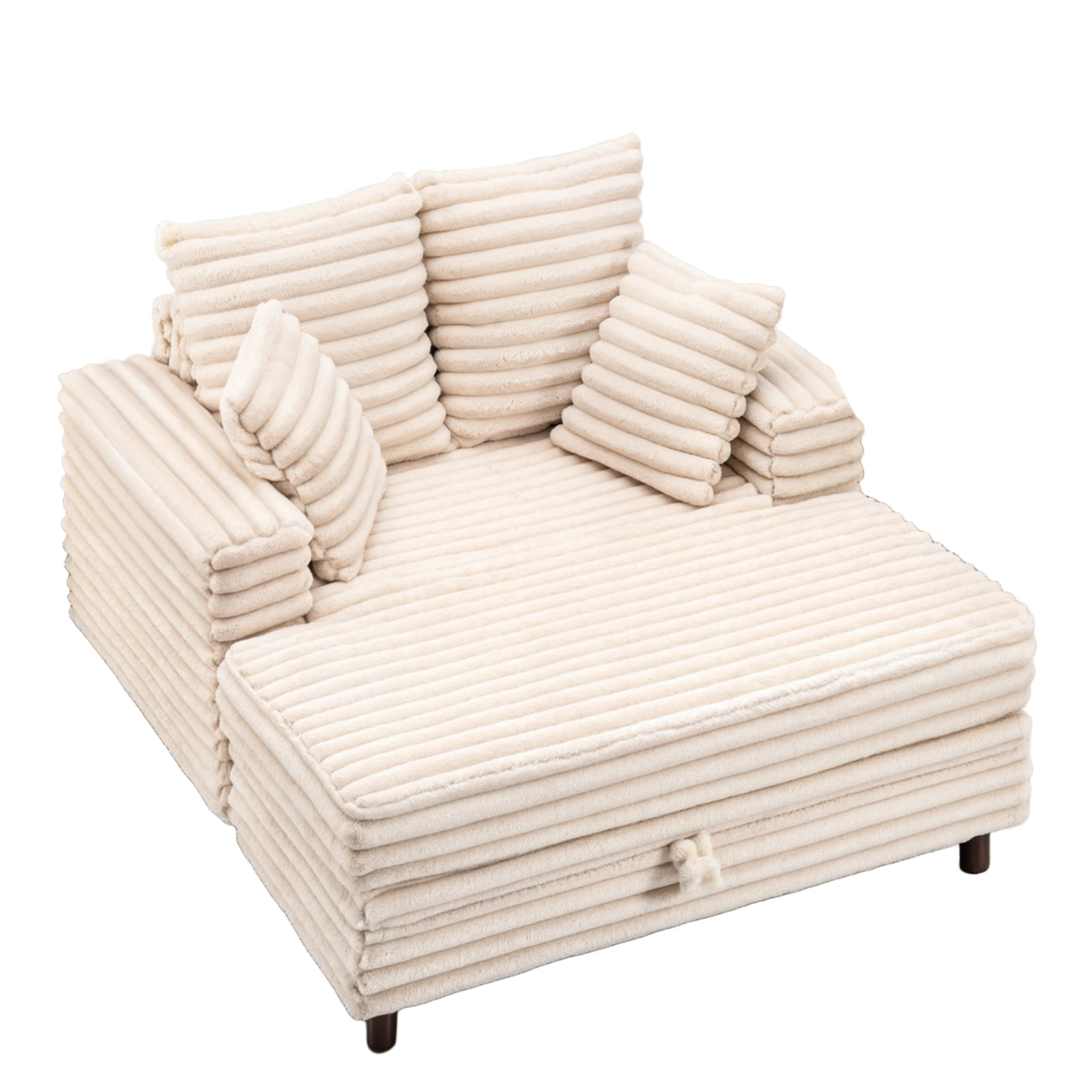 Luxury Plush Chaise Lounge Sofa with Storage and Filled with Foam ...