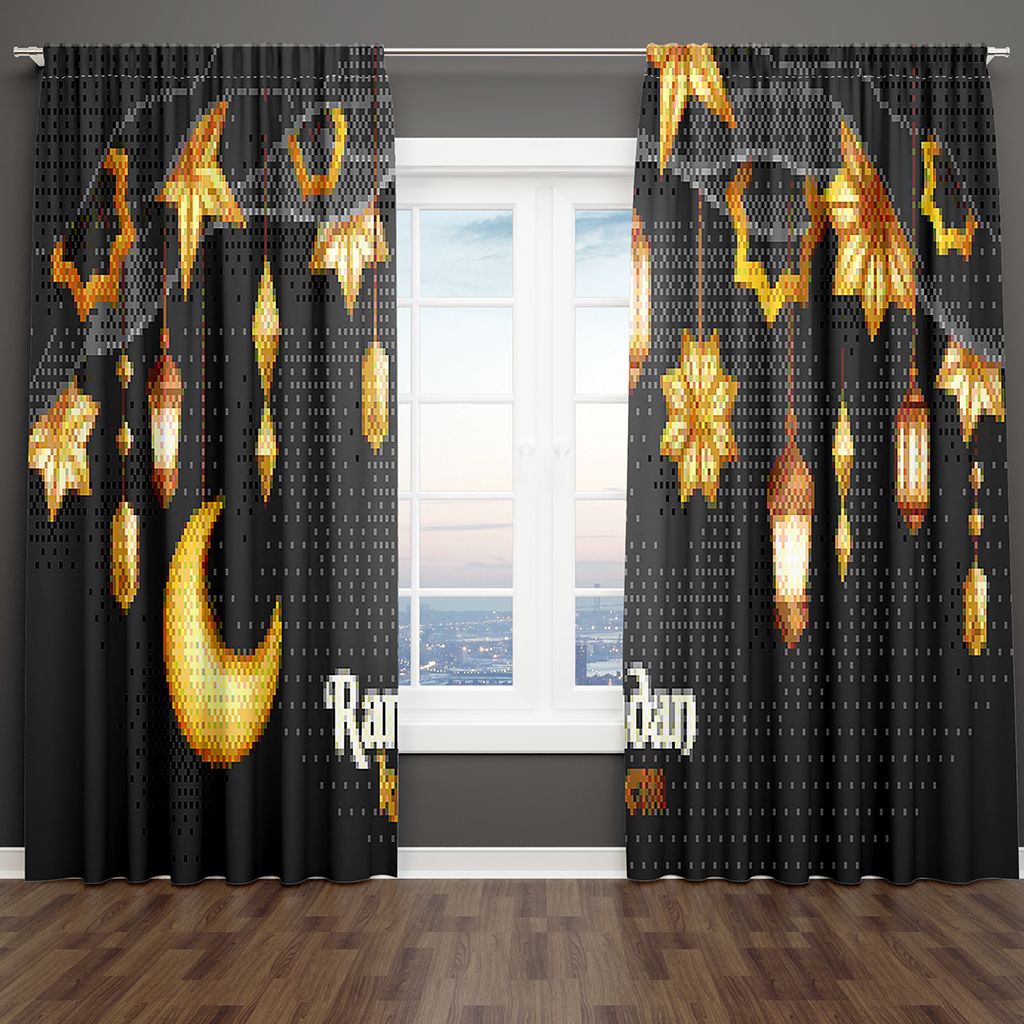 Luxury Ramadan Ramazan Kareem Moon Castle Window Curtains Blinds For ...