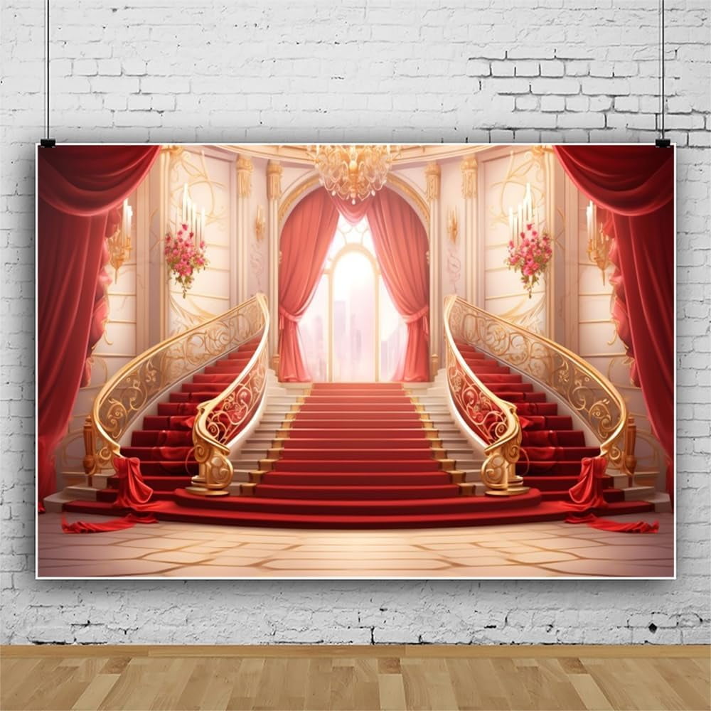 Luxury Red Carpet Palace Backdrop European Royal Golden Castle ...