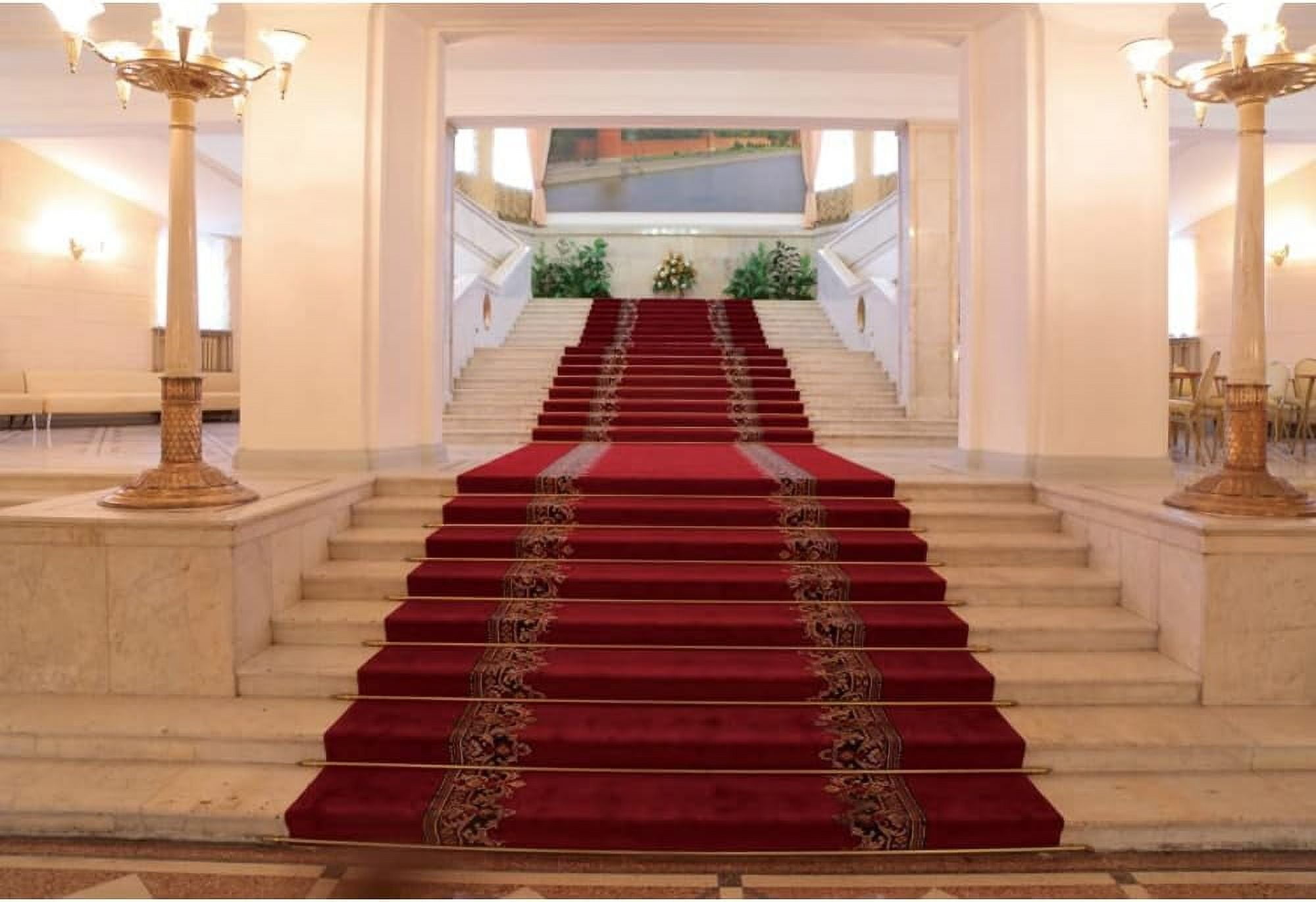 Luxury Red Carpet Staircase Photo Backdrop Modern Banquet Hall Interior ...