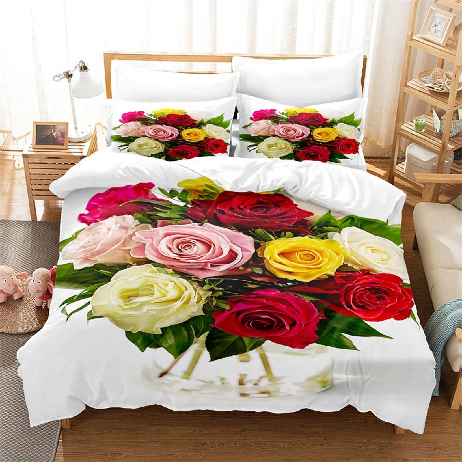 Luxury Red Rose Bedding Set Lovely Kid's Duvet Cover Boys Quilt Cover ...