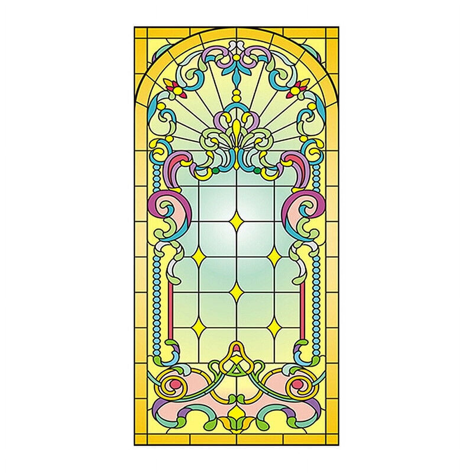 Luxury Retro Frosted Privacy Static Stained Church Window Film PVC ...