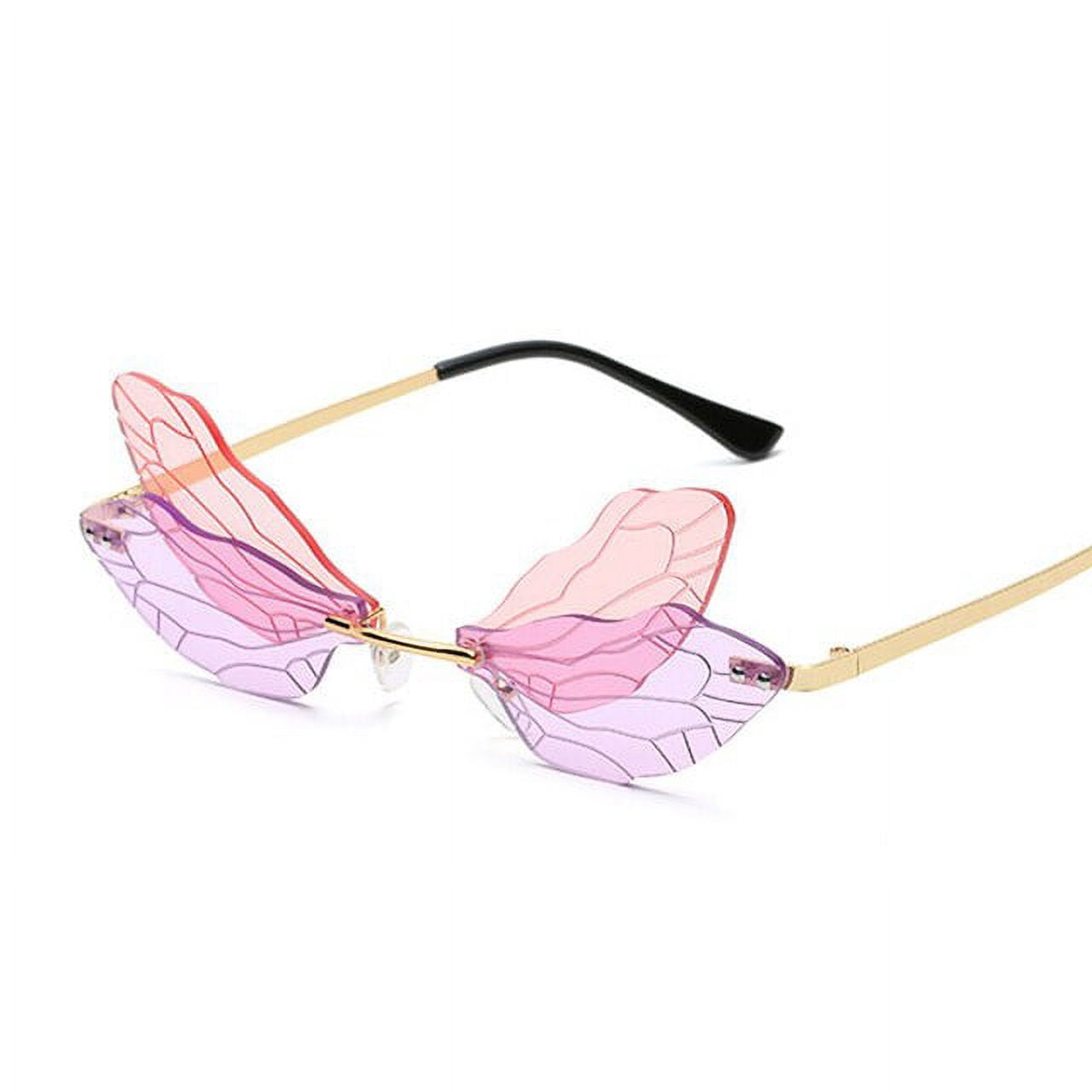 Luxury Rimless Sunglasses Woman Fashion Dragonfly Steampunk Sun Glasses ...