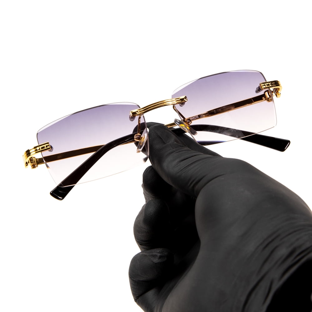 Luxury Rimless Unisex Square Trendy Retro 90's Fashion Stylish Hip Hop ...