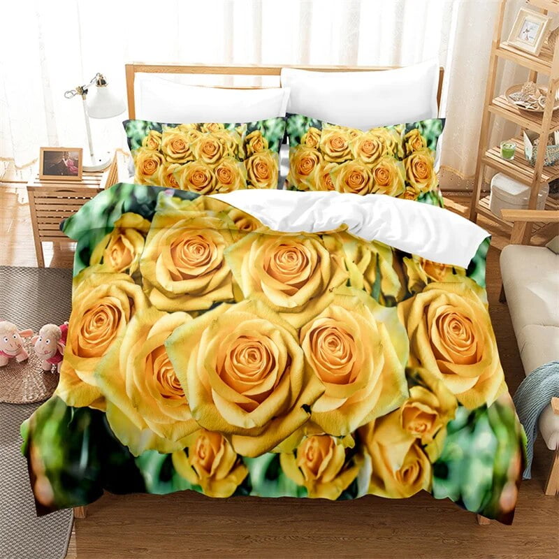 Luxury Rose Bedding Set Lovely Kid's Duvet Cover Boys Quilt Cover Girls ...