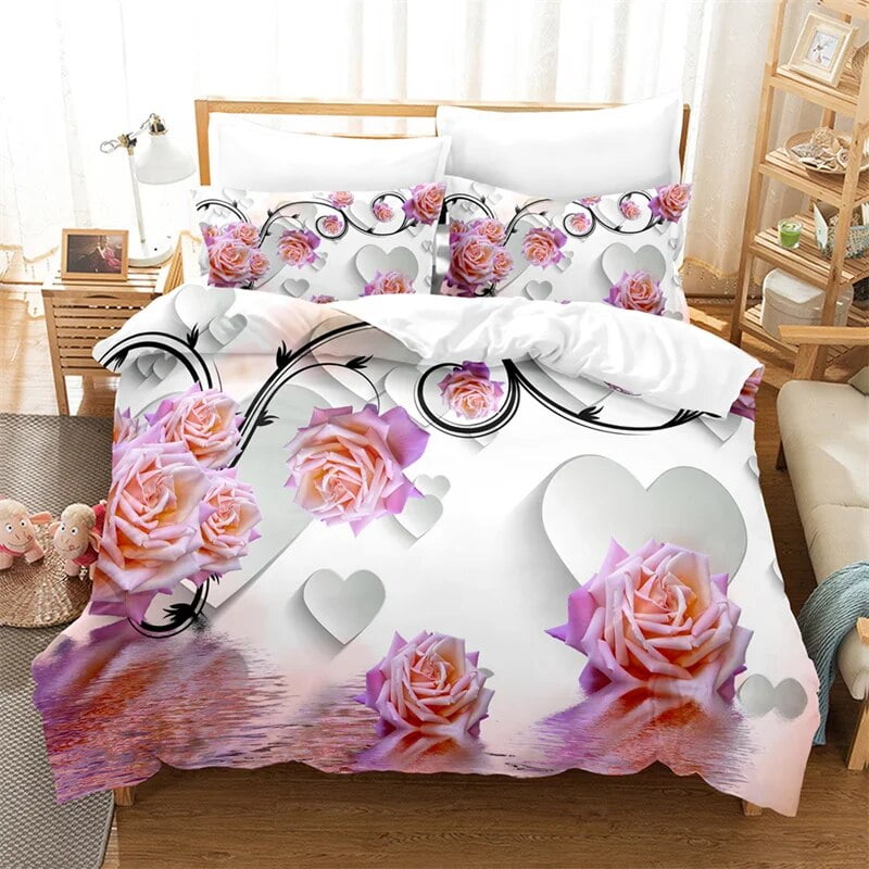 Luxury Rose Bedding Set Lovely Kid's Duvet Cover Boys Quilt Cover Girls ...