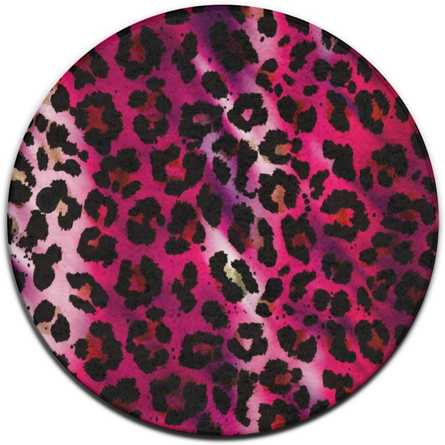 Luxury Round Rugs hot Pink Tie Dye Leopard Cheetah Print for Living ...