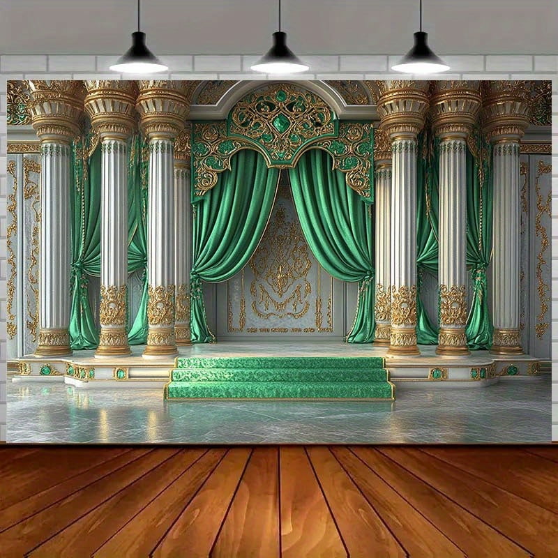 Luxury Royal Palace Style Backdrop Emerald Green Golden Castle ...