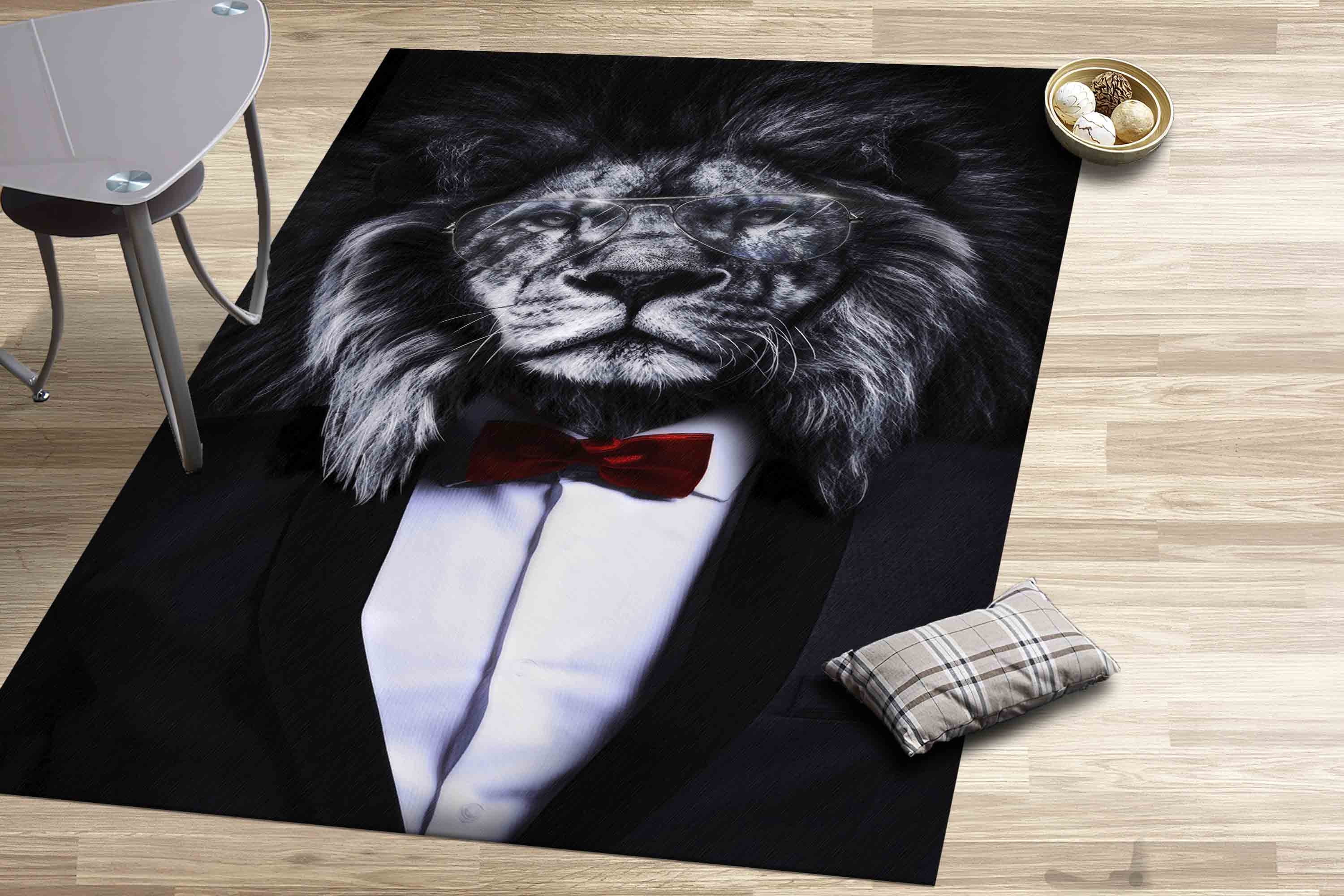 Luxury Rugs, Modern Rug, Stair Rugs, Wedding Rugs, Lion With Red Bow ...