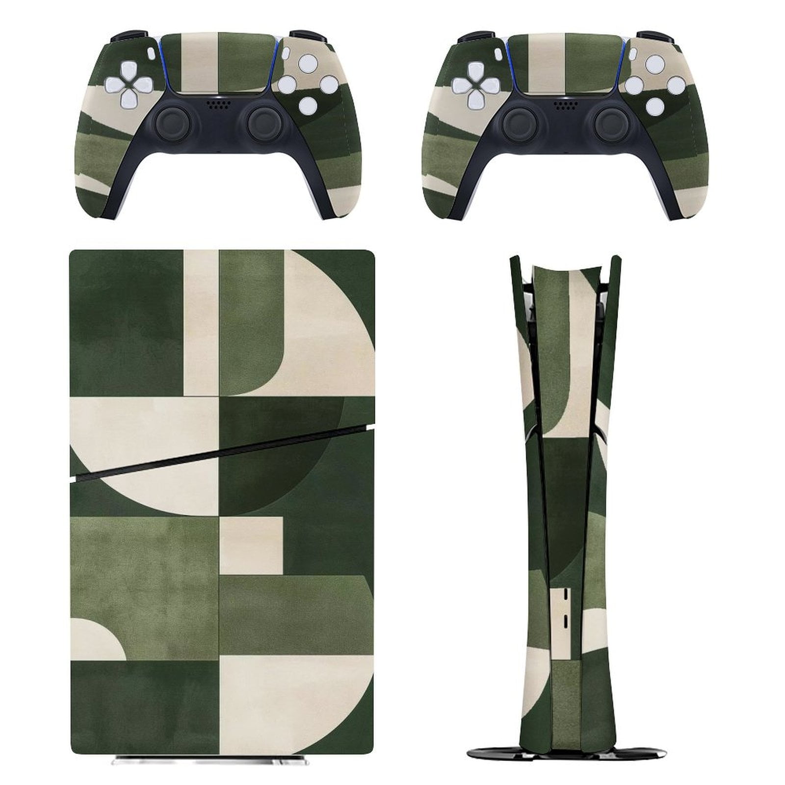 Luxury Sage Green Beige Geometric Painting PS5/PS5 Slim Digital Disc ...