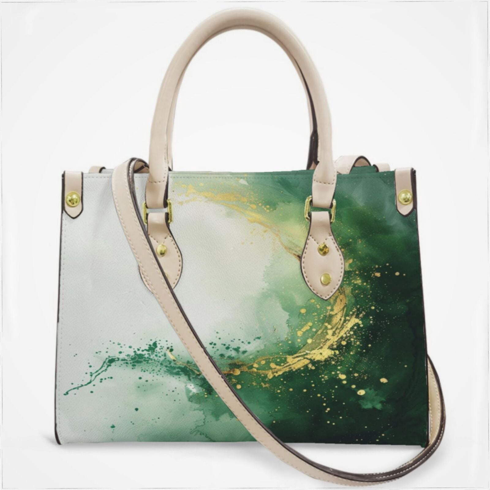 Luxury Sage Green Cream Gold Cross Body Bags For Women Small Leather ...