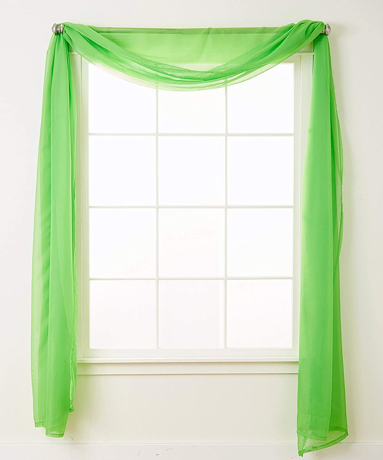 Luxury Scarf Sheer Curtains, Window Treatment Curtain Panels with Rod ...