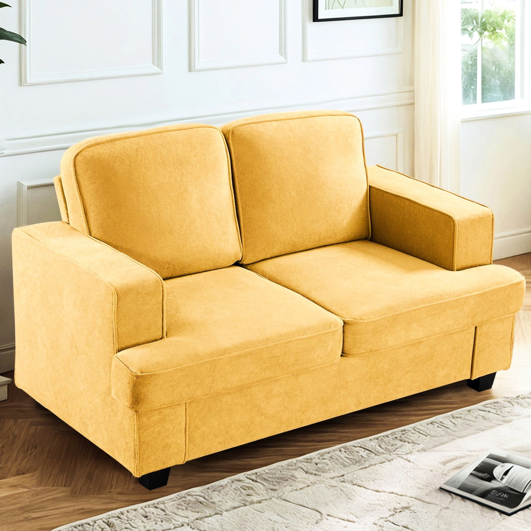 Luxury Seating in Mustard Yellow - Brightens Up Modern Living Rooms ...