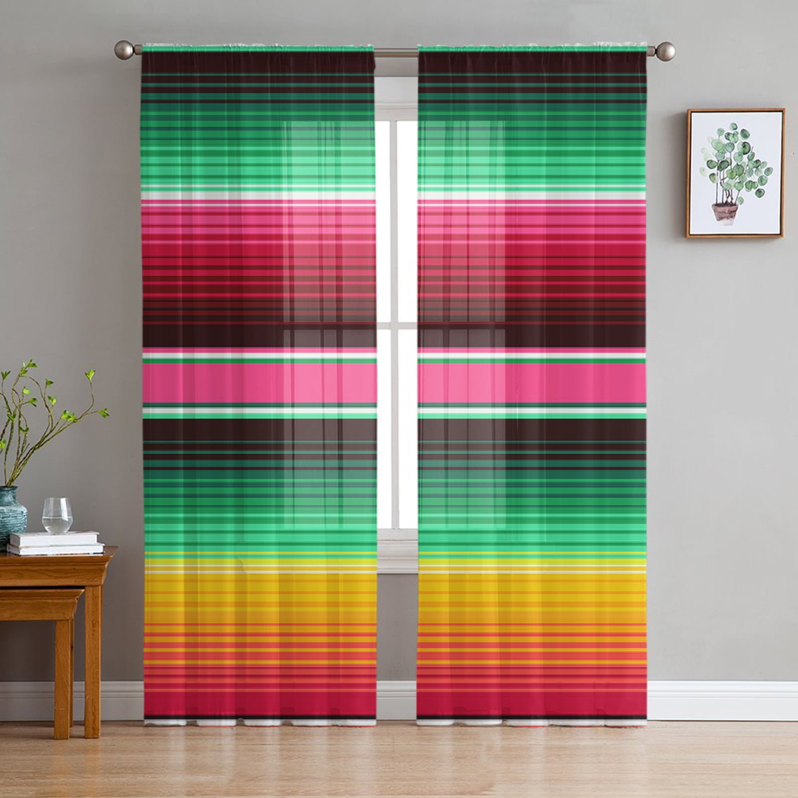 Luxury Sheer Curtains Color Ripple Bright Kitchen Bedroom Living Room ...