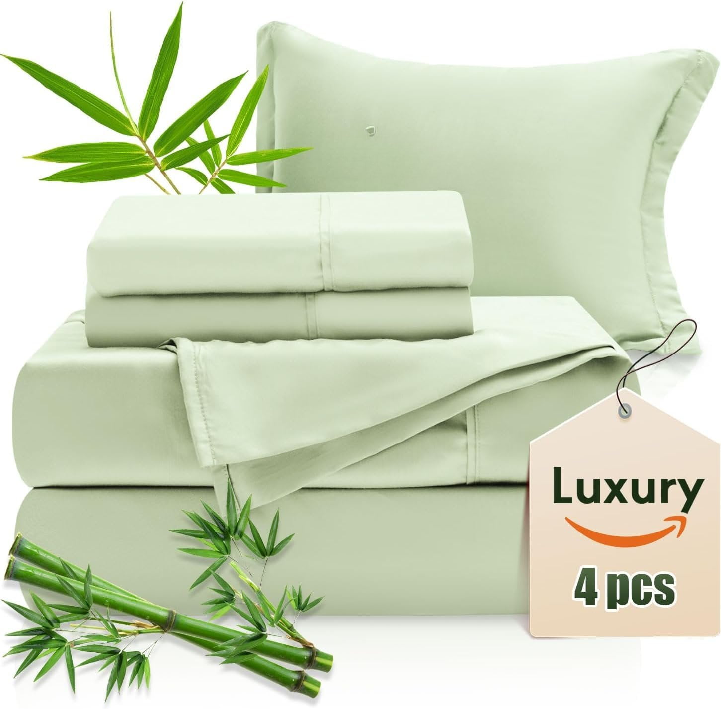 Luxury Sheets Viscose Derived from , 4 count Cooling Sheet Set for Hot ...