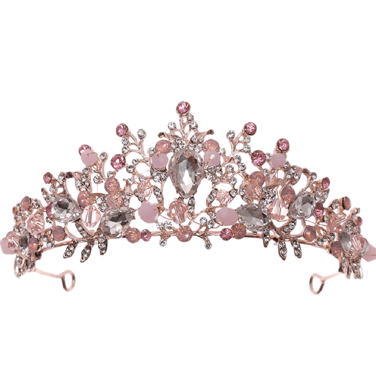 Luxury Silver Color Rhinestone Wedding Tiara Crown Pearl Queen Diadem ...