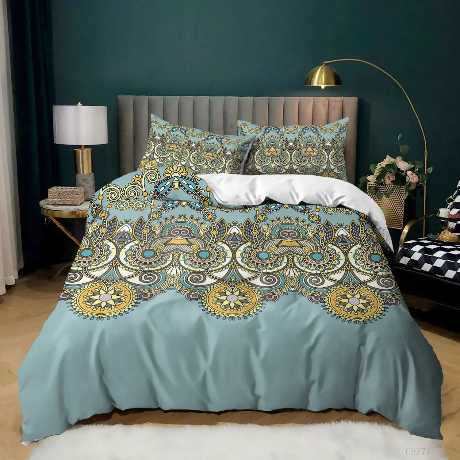 Luxury Simple Soft Comfortable Floral Print Quilt Cover Duvet Cover Set ...