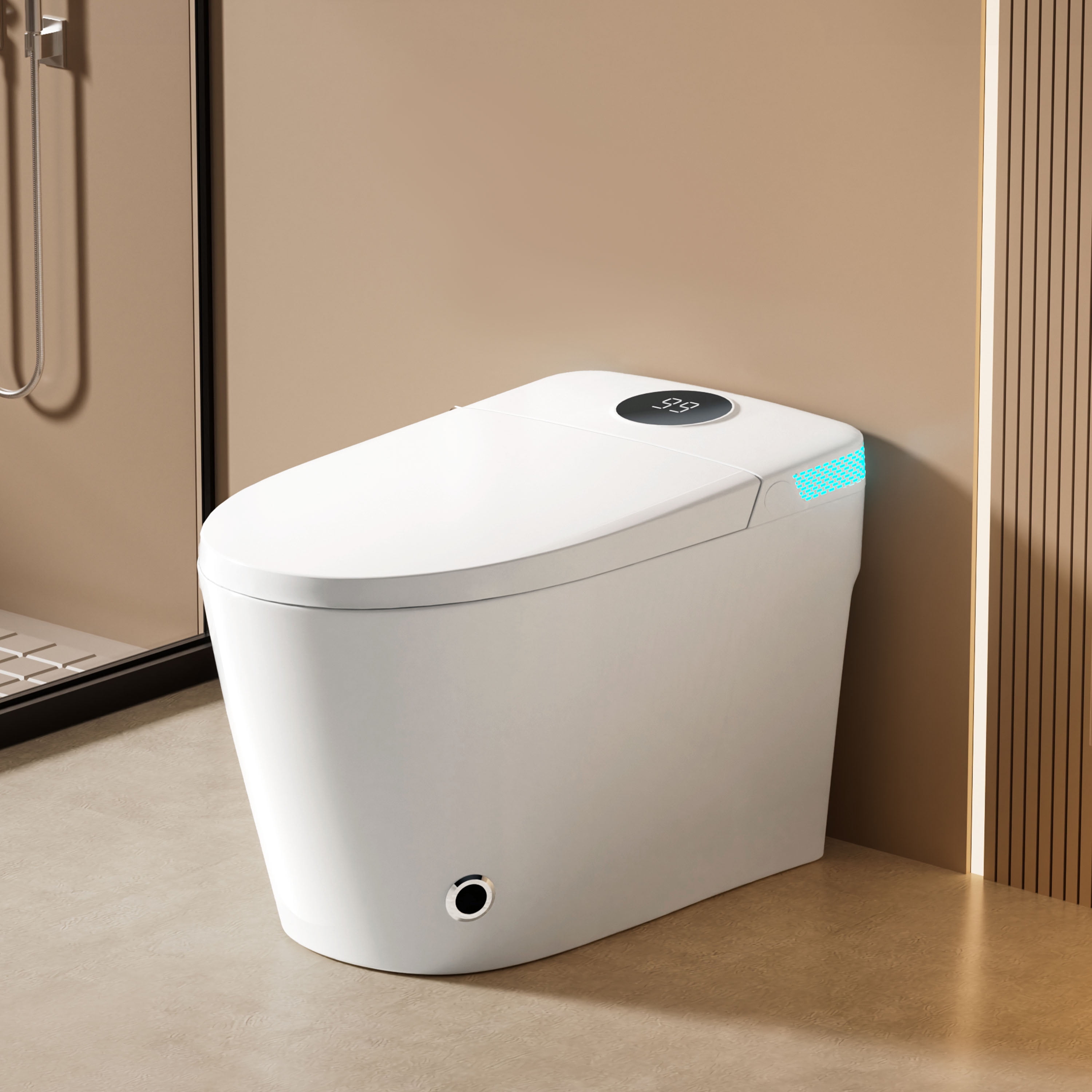Luxury Smart Toilet With Four Level Thermostatic Seat, Pre-flushing ...