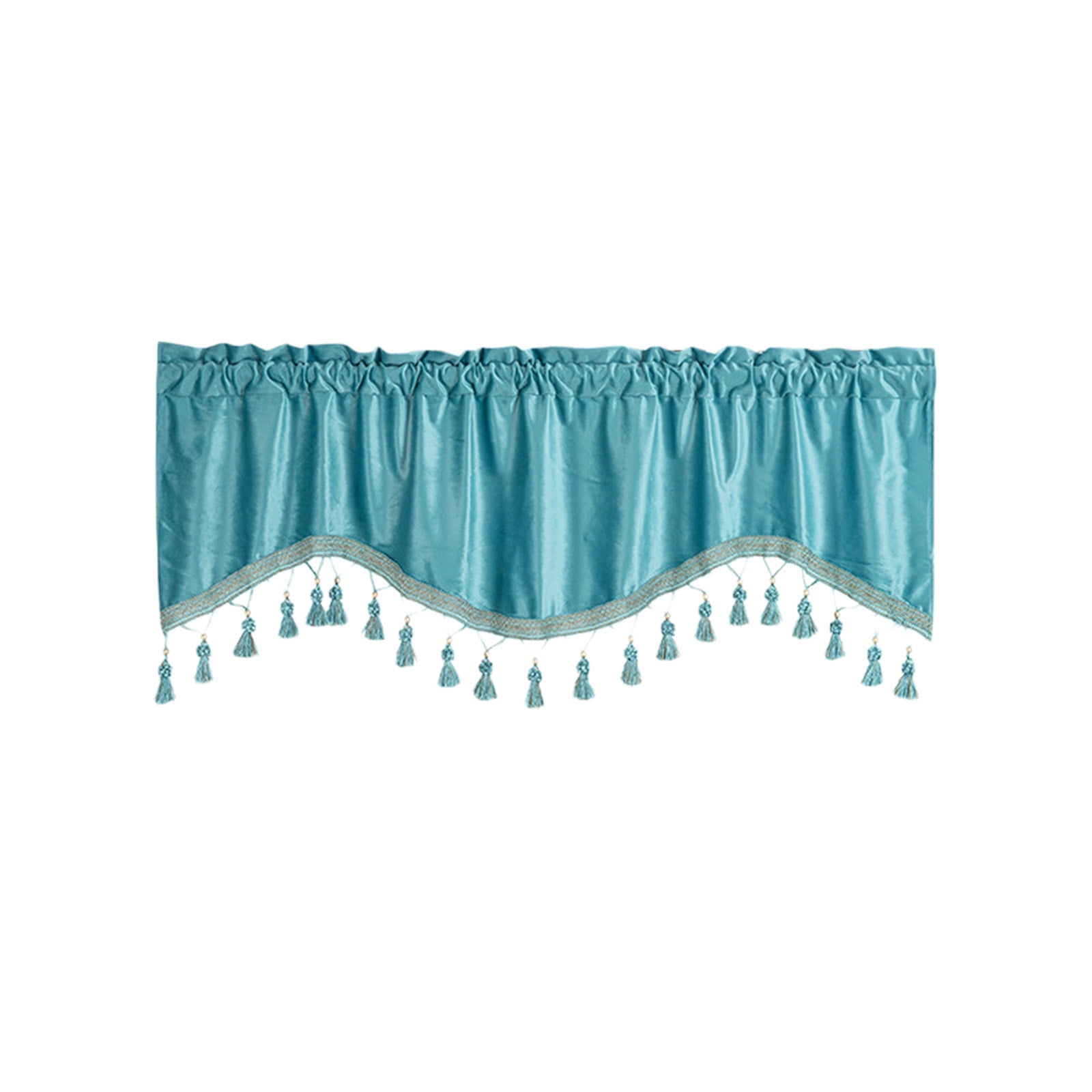 Generic Elegant Fringed Window Curtains --Patterned Rod Panels ...